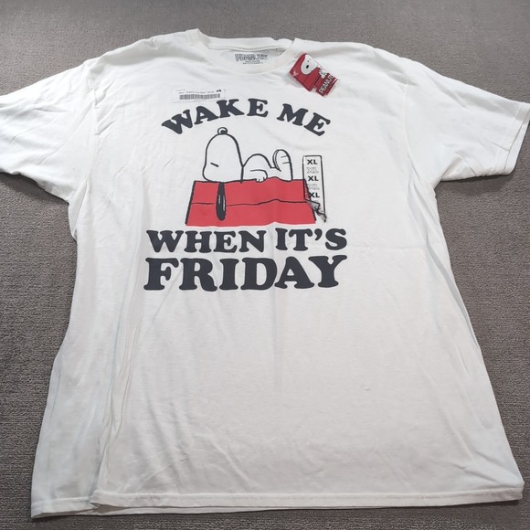 Shirts | Peanuts Adult New Tshirt Wake Me Up When Its Friday Snoopy On ...